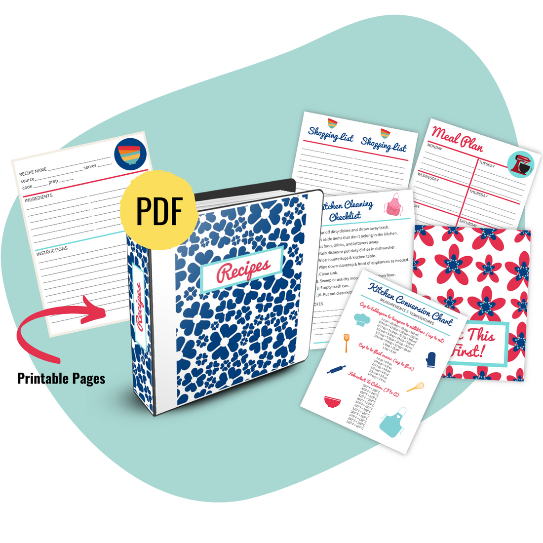 Recipe Binder and Kitchen Printable Set – Organizing Moms Shop